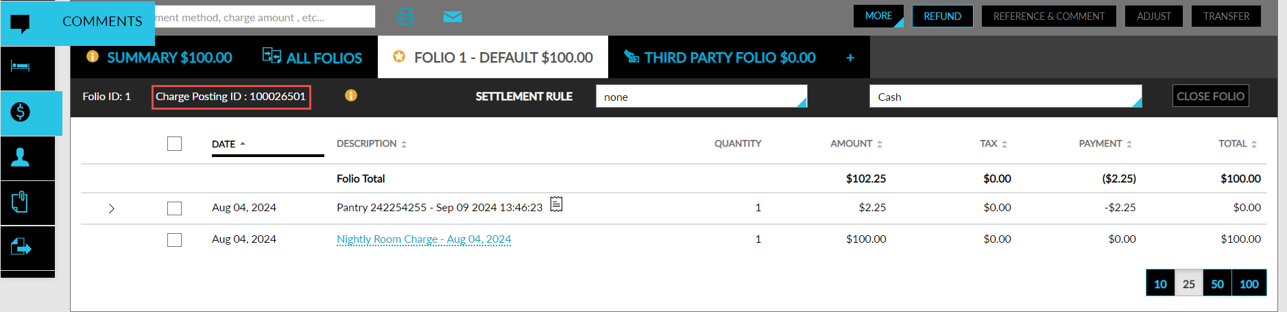 Generate Charge Posting ID for Account Folios